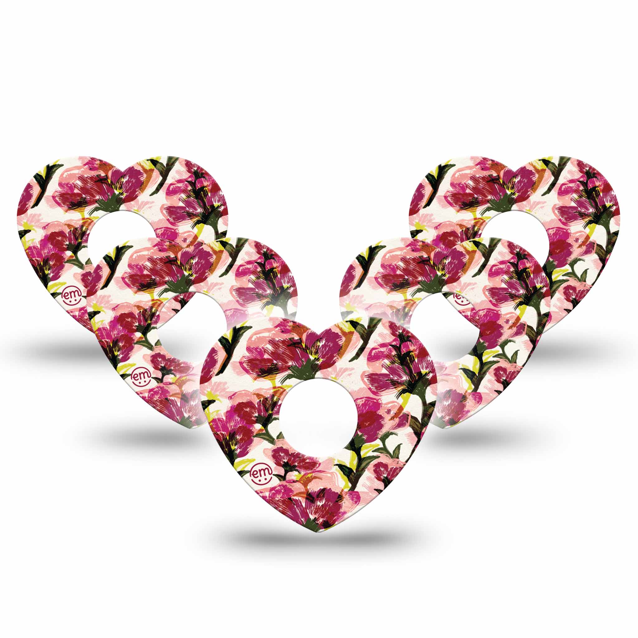 ExpressionMed Maroon Flowers Libre 3 Heart Patch