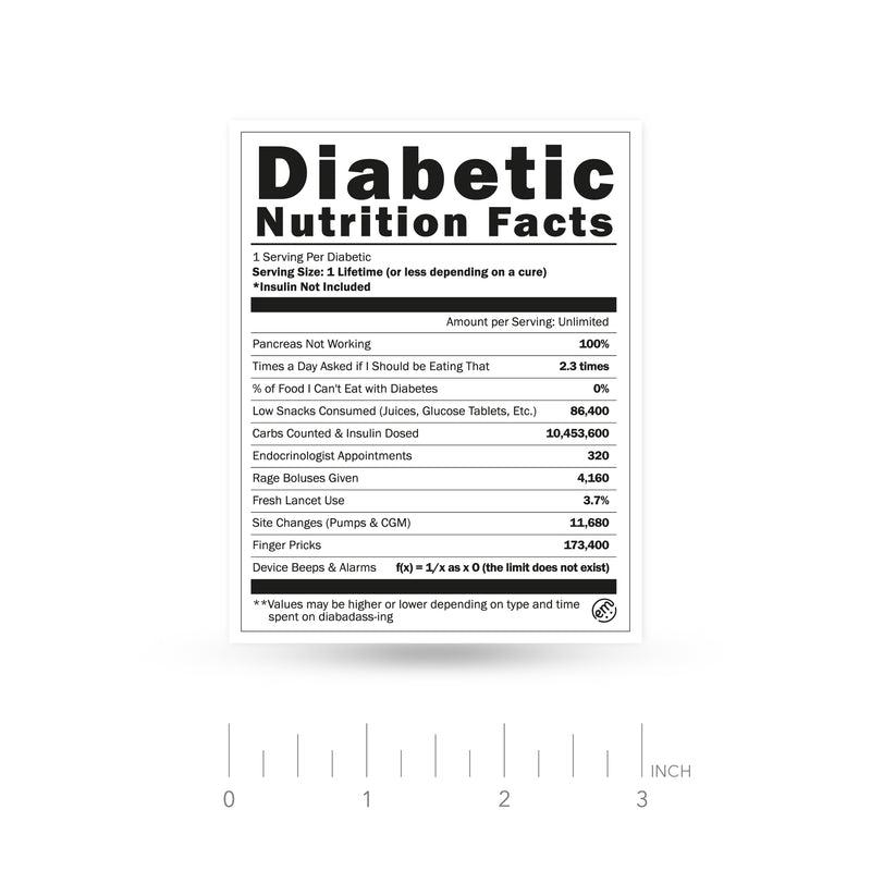ExpressionMed ExpressionMed Diabetic Nutrition Facts Label Vinyl Sticker