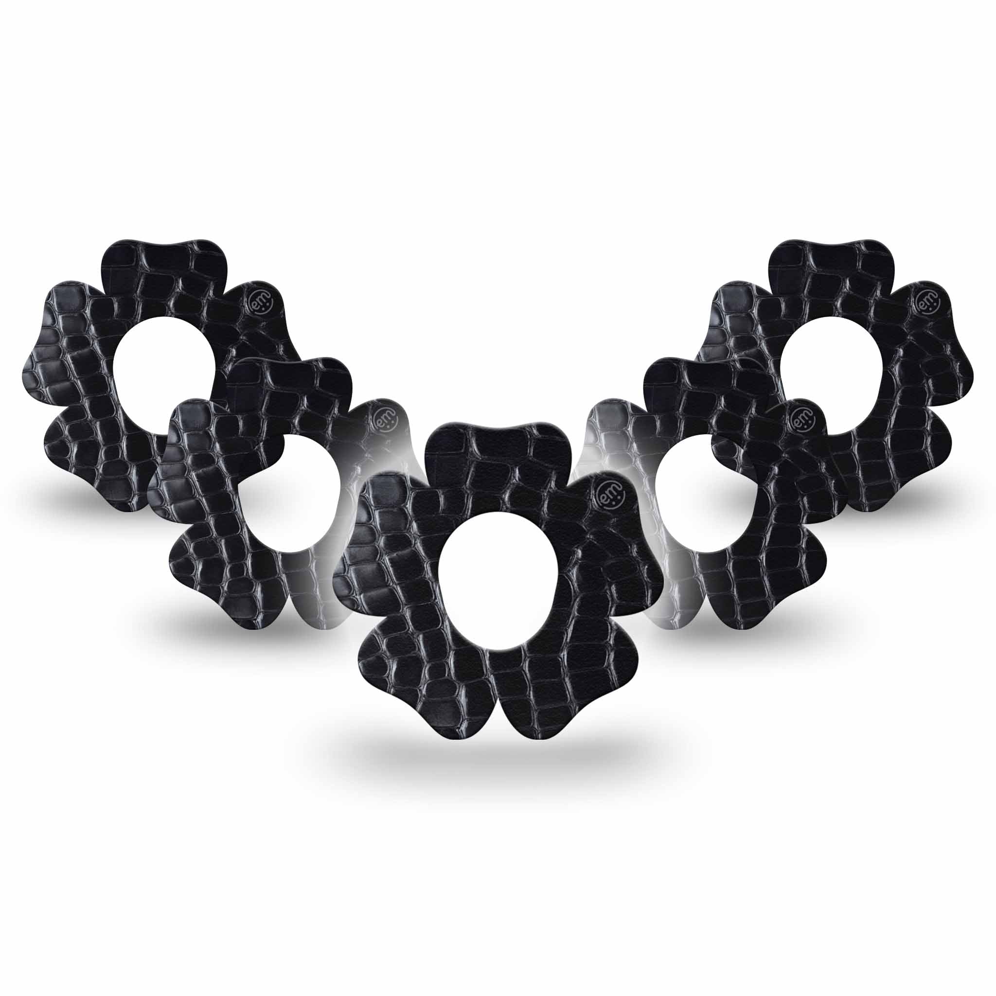 ExpressionMed Black Alligator Skin Dexcom G7 and Stelo Flower Patch